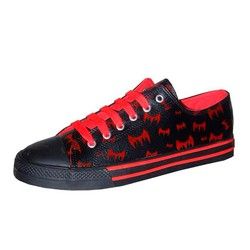 Zapatilla Bat Sneakers Black/Red Leather — Camden Shop